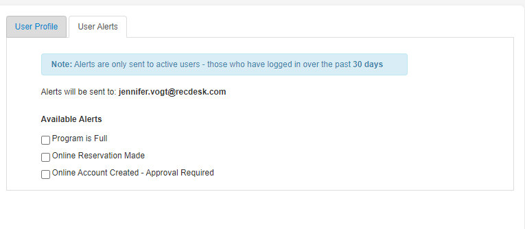 User Alerts - Easy to Use Recreation Software | RecDesk